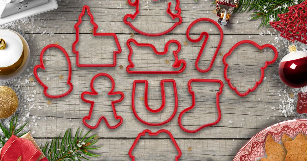 Christmas cookie cutter set 01 by Indibles | Download free STL model ...