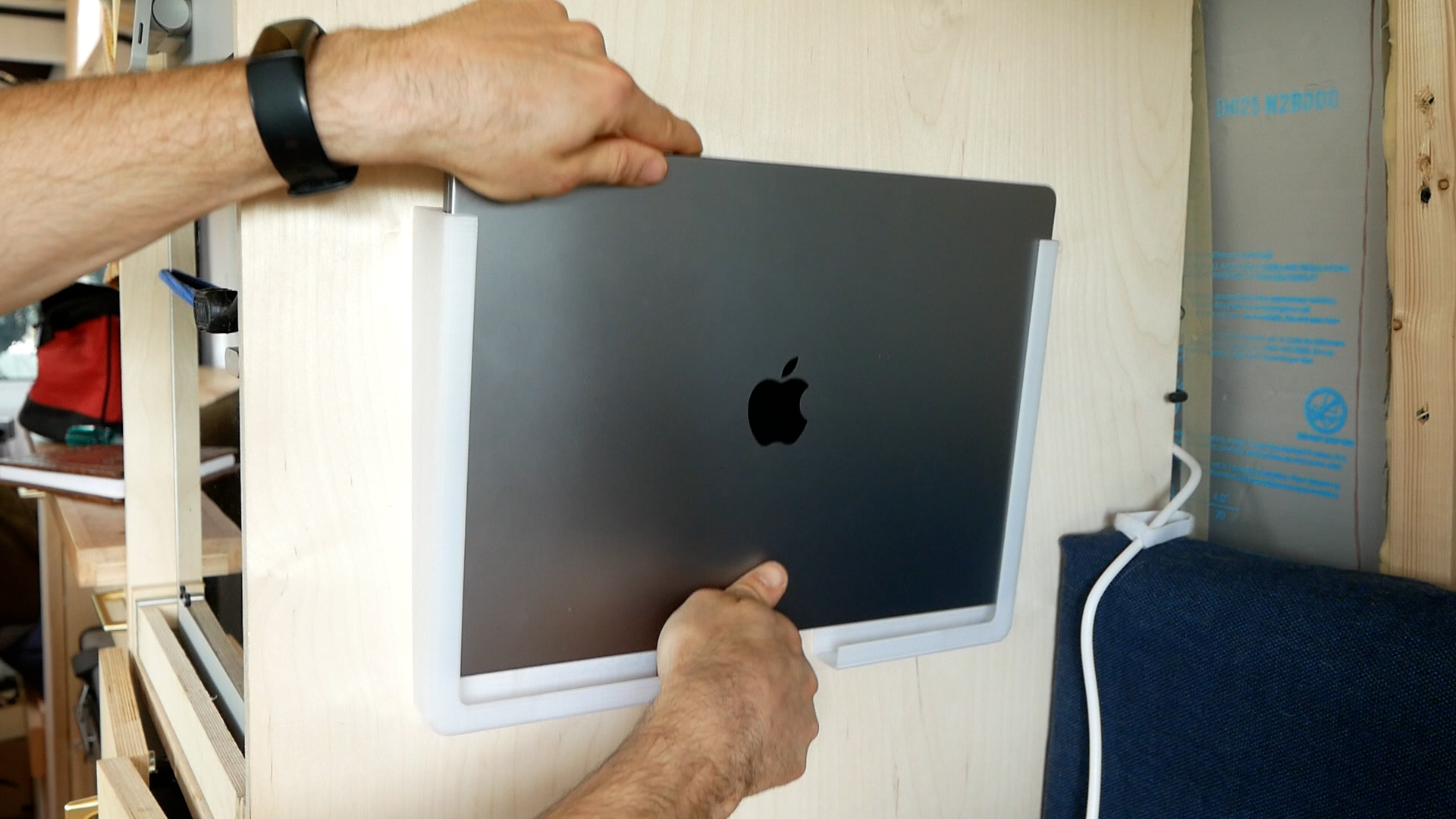 Wall Mounted Laptop holder (Fits 16" MacBook Pro) by morleykert ...