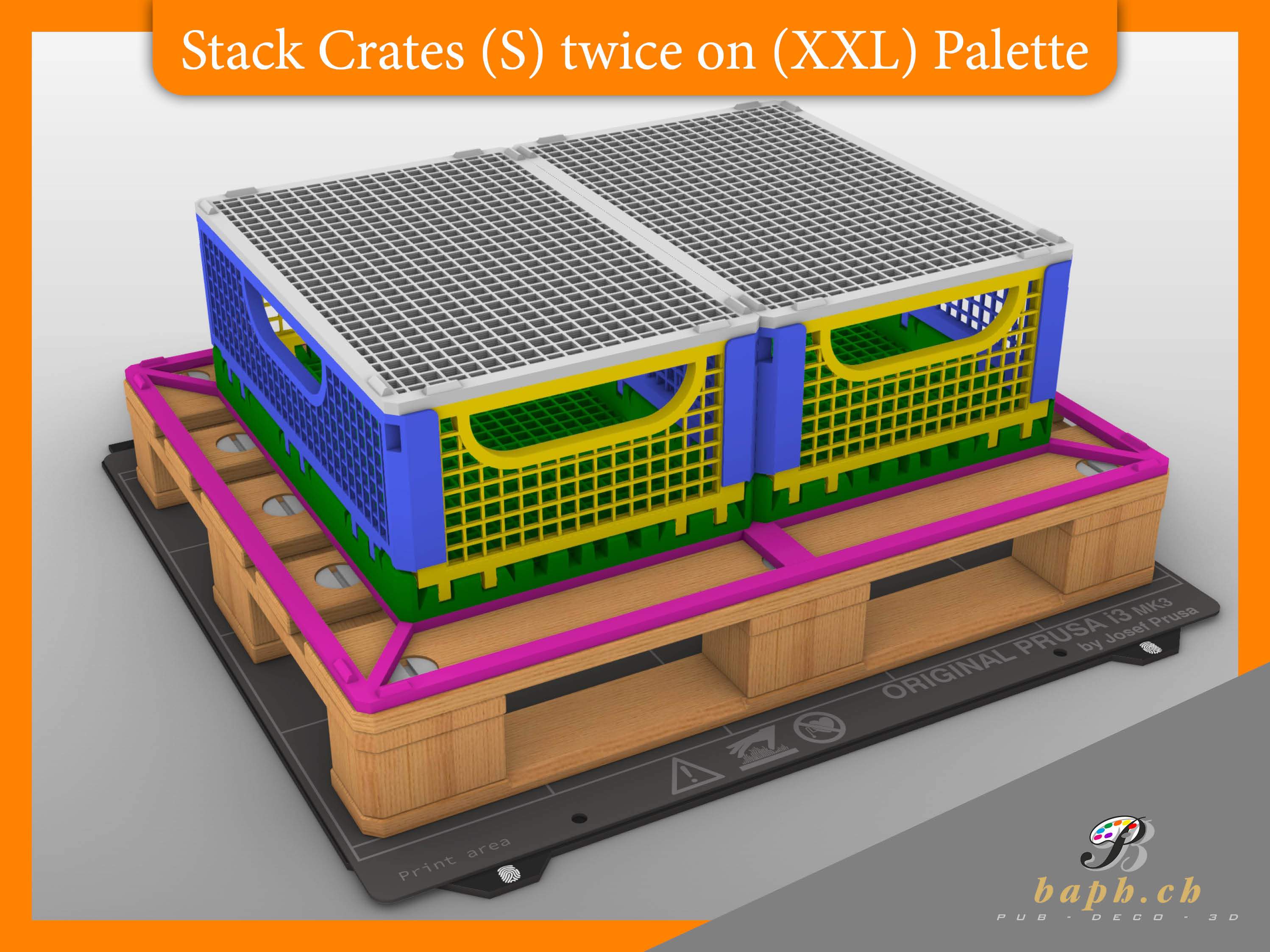 Crate (S) adapter for (XXL) Palette by baph | Download free STL model ...