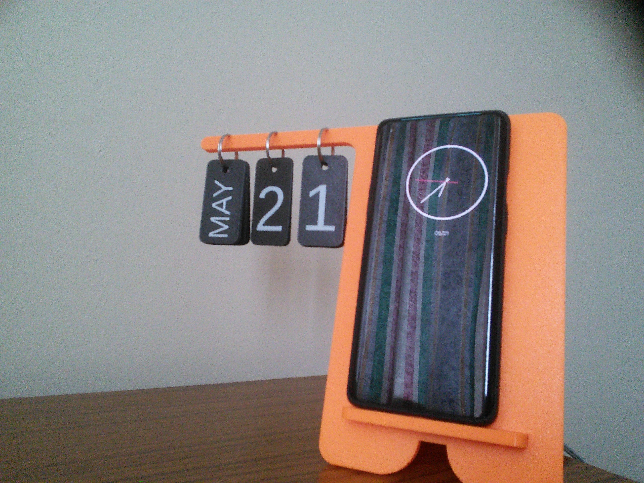 Customizable clock calendar with phone stand. by Bull3t | Download free ...