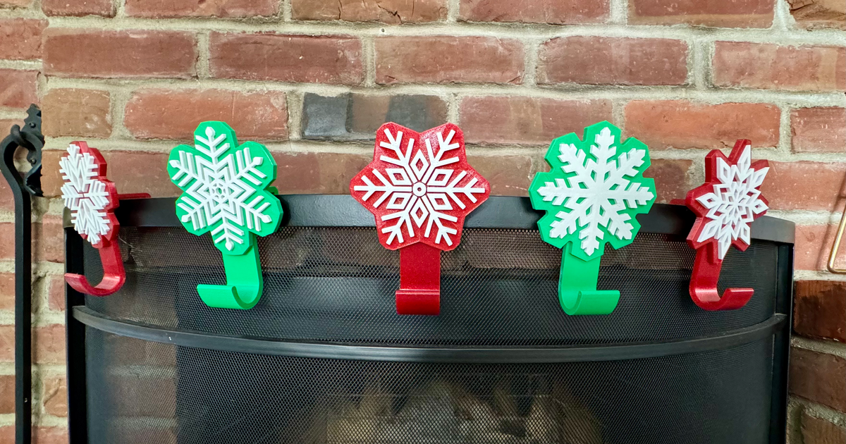 Snowflake Stocking Hook Multi-Pack by Drakein3D | Download free STL ...