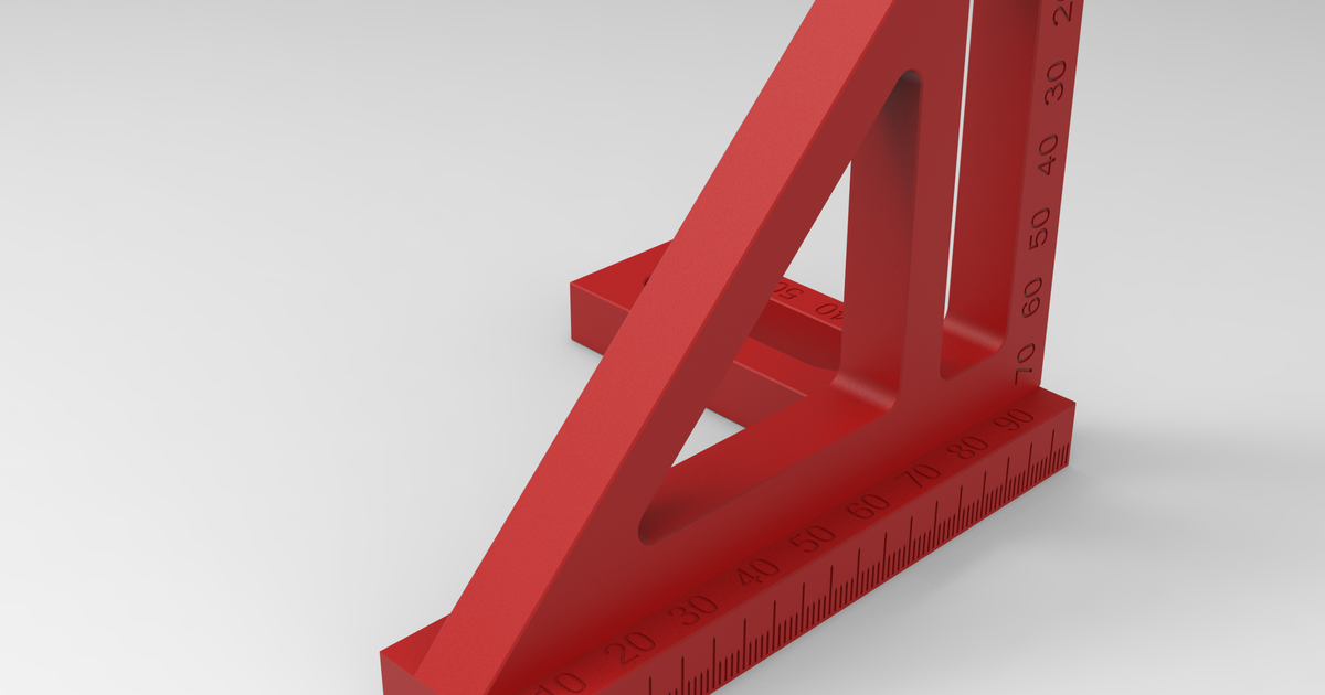 Small Metric Woodworking Square 100x75x75mm by Ken226 | Download free ...