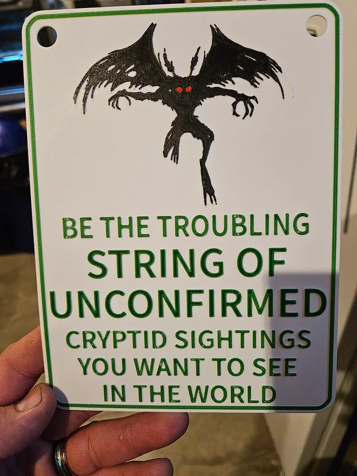 Mothman Cryptid Sign by John Carter | Download free STL model ...