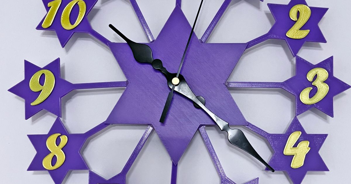 STAR WALL CLOCK by SAINI DESIGNS | Download free STL model | Printables.com