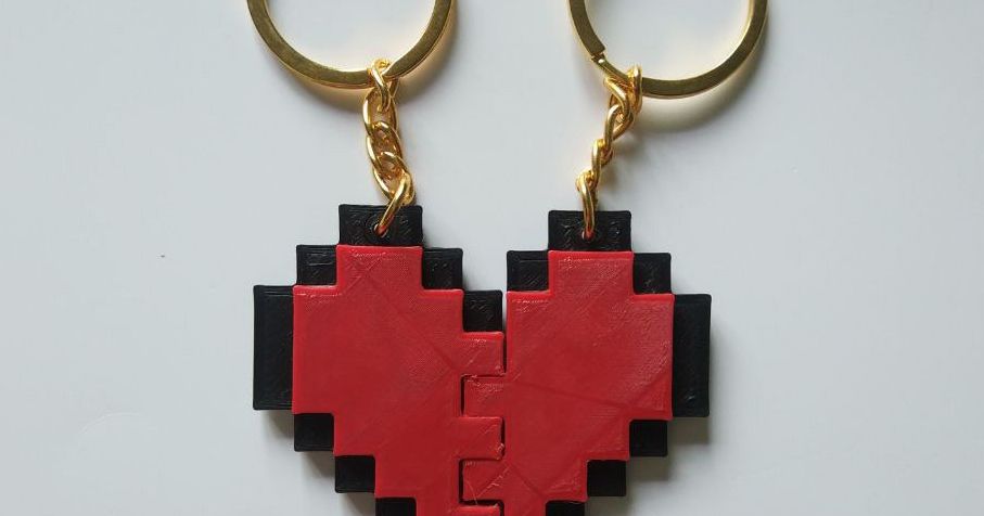 8 bit Love Pendant/Keychain by Ehren Brahms | Download free STL model ...