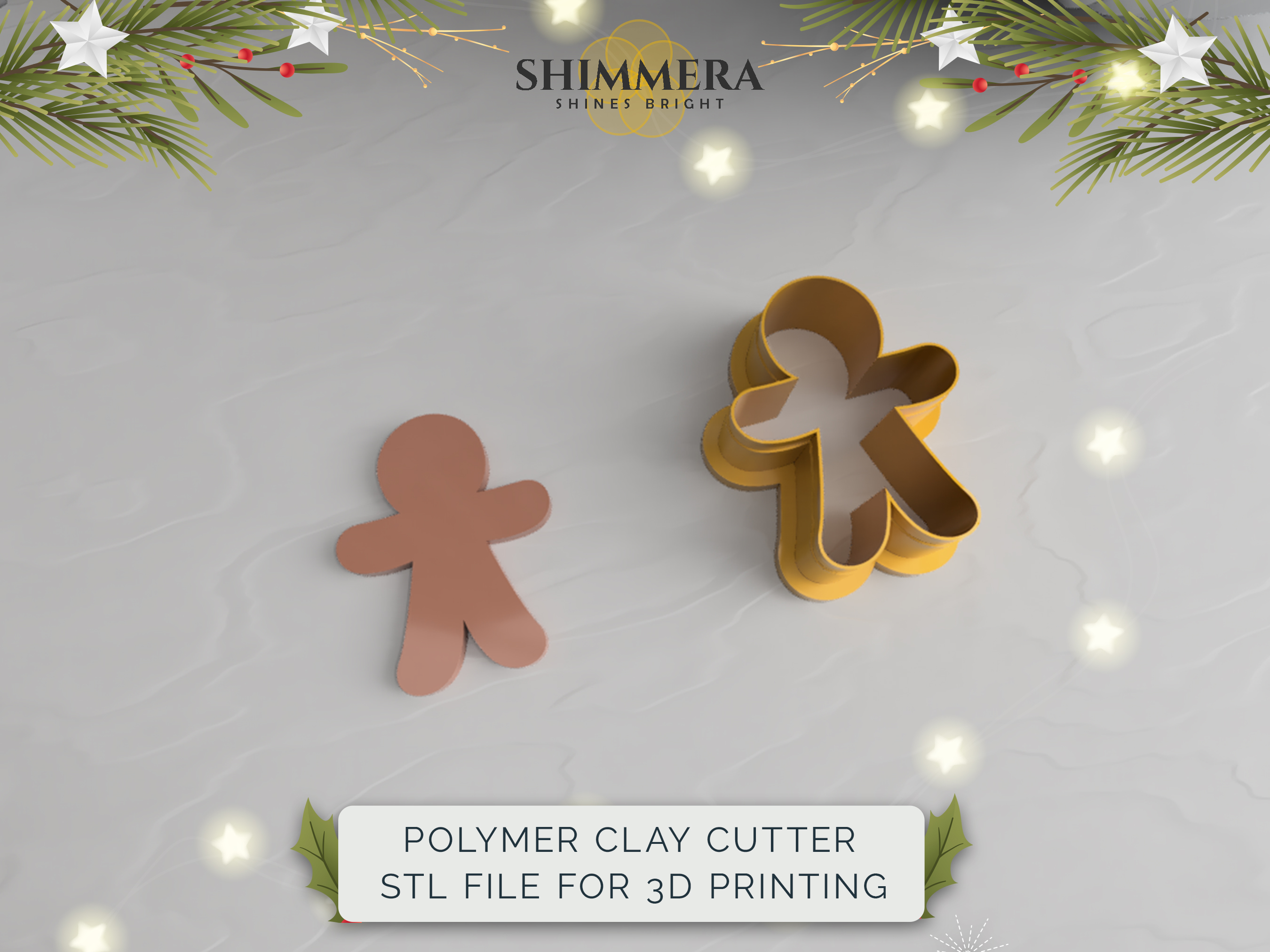 Christmas Gingerbread Man Polymer Clay Cutter by POLYCUTZ | Download ...