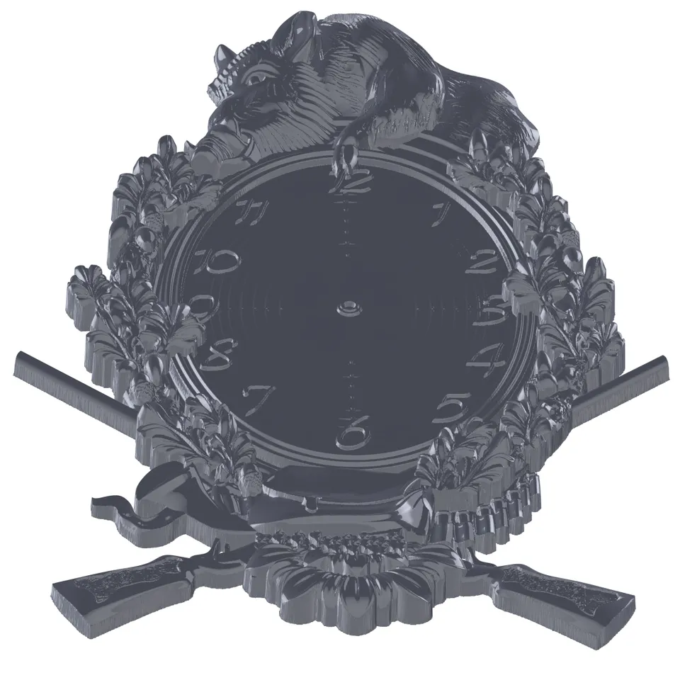 Hunter type wall carving clock by Onur Yıldırım | Download free STL ...