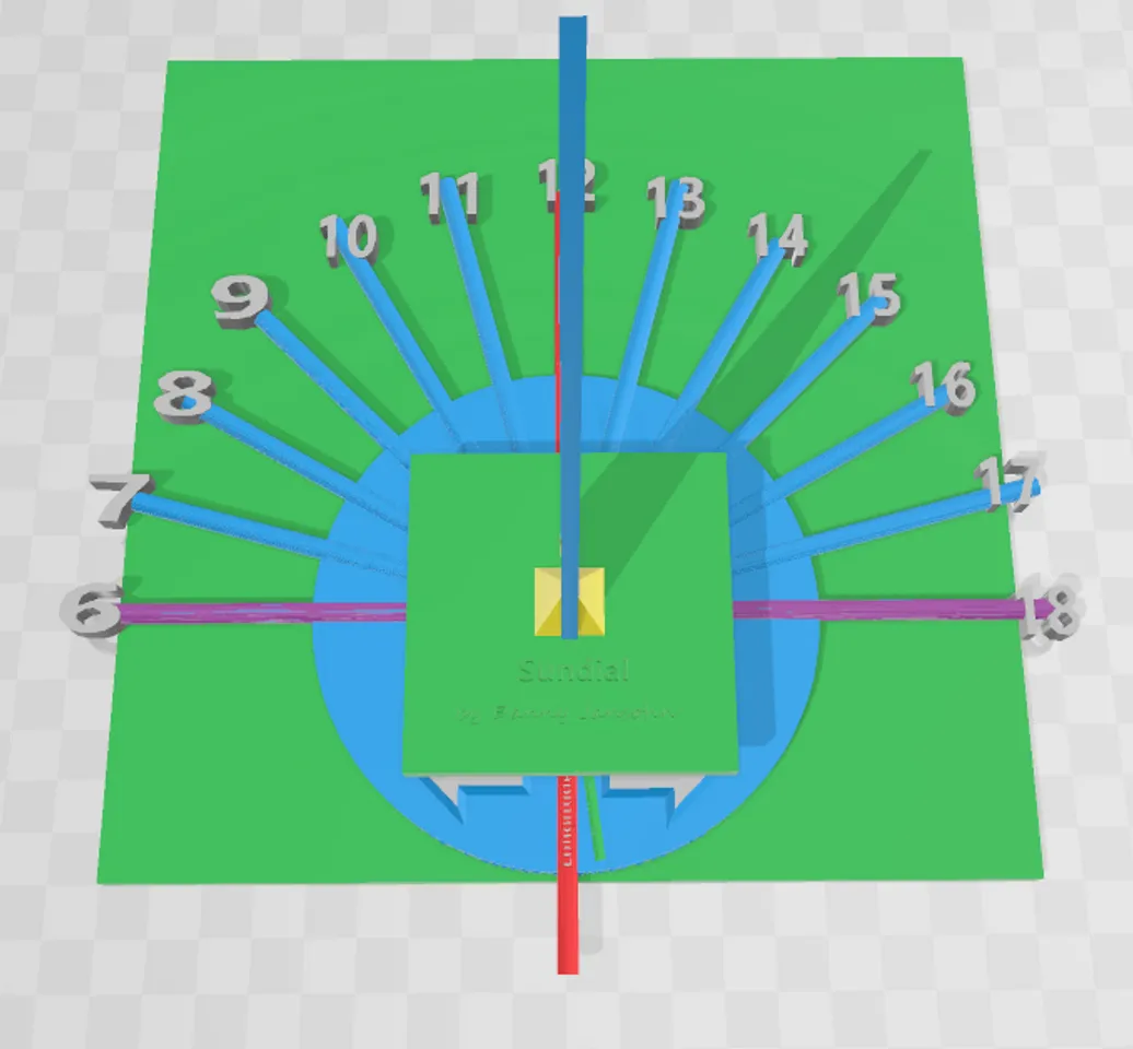 Sundial, with longitude adjustment by DBJ1980 | Download free STL model ...