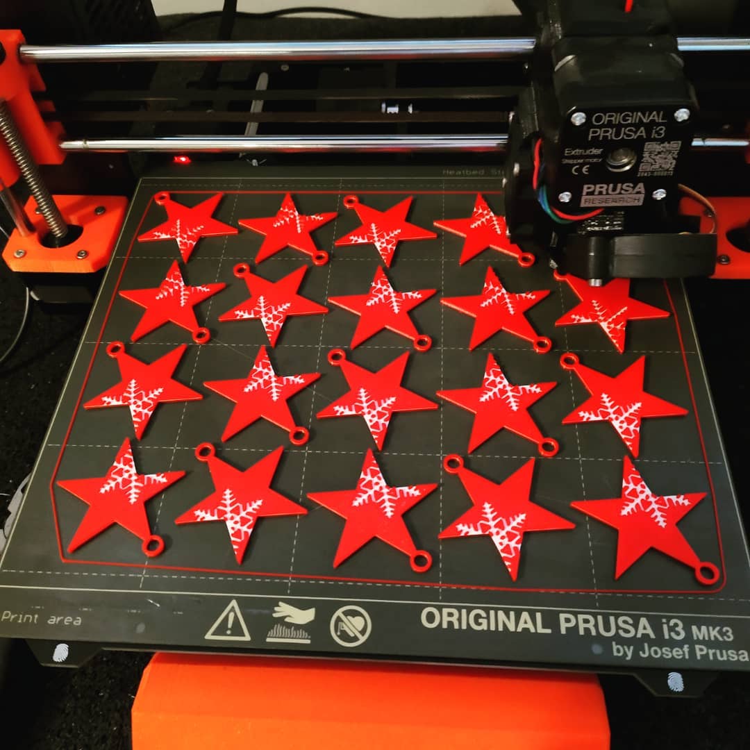 Star with snowflake by Bee print3D | Download free STL model ...