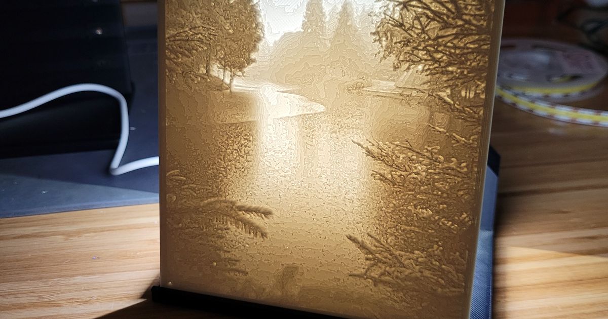 Lithophane Holder with LED Cob Strip by Sixpack99 | Download free STL ...