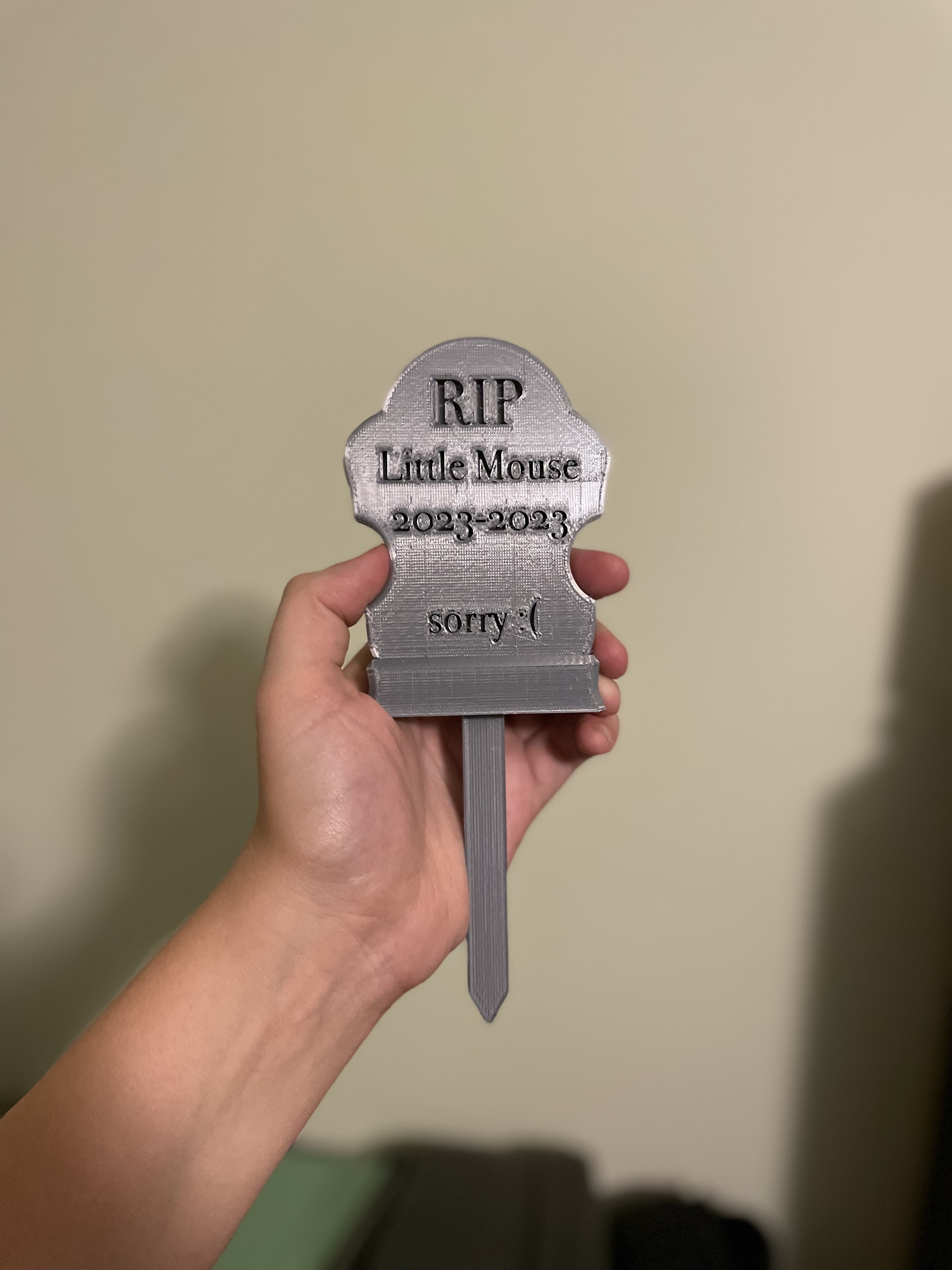 Mini blank tombstone with garden stake by r0bespierre | Download free ...