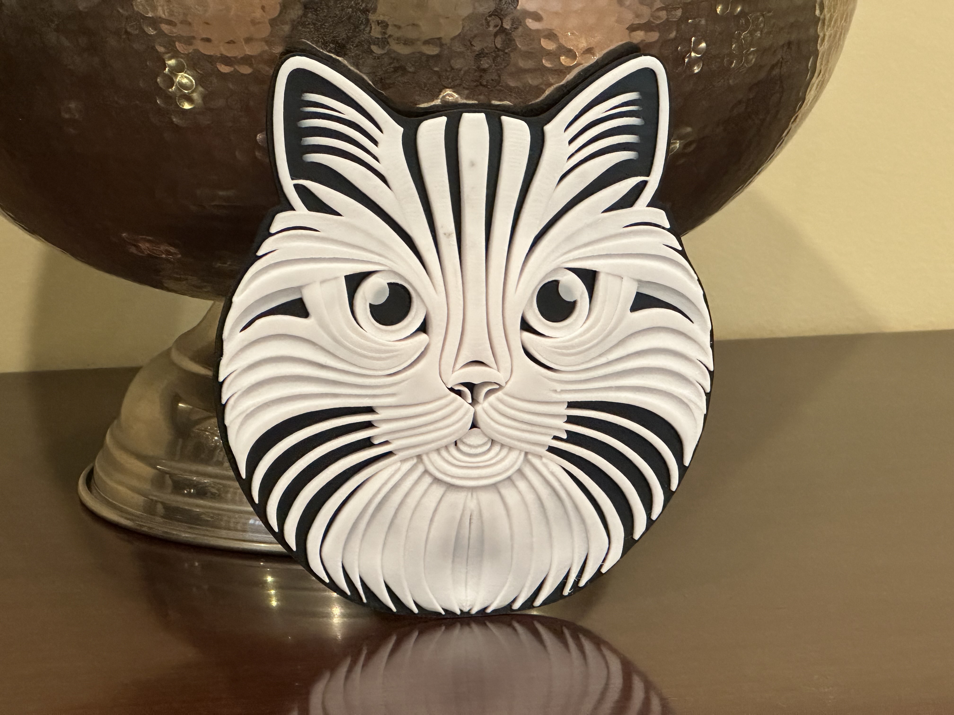Geometric Cat Face by 3DPrintable | Download free STL model ...