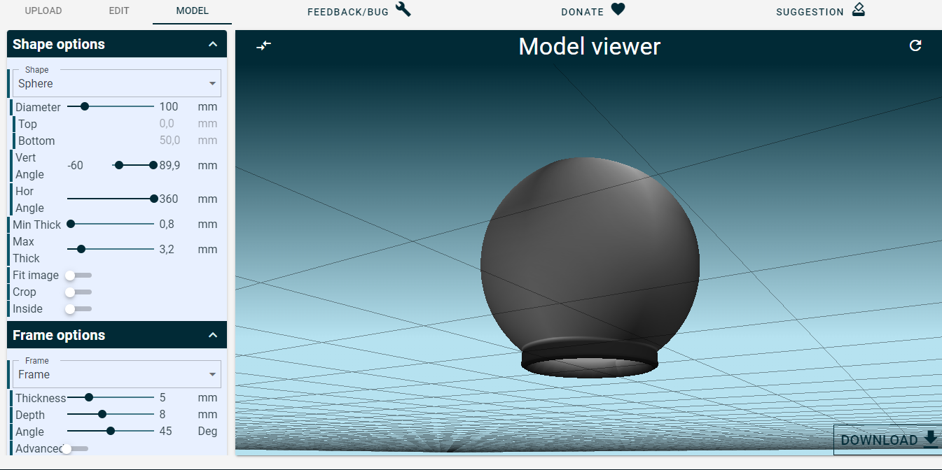 Spherical Lithophane Base by Septhis | Download free STL model ...