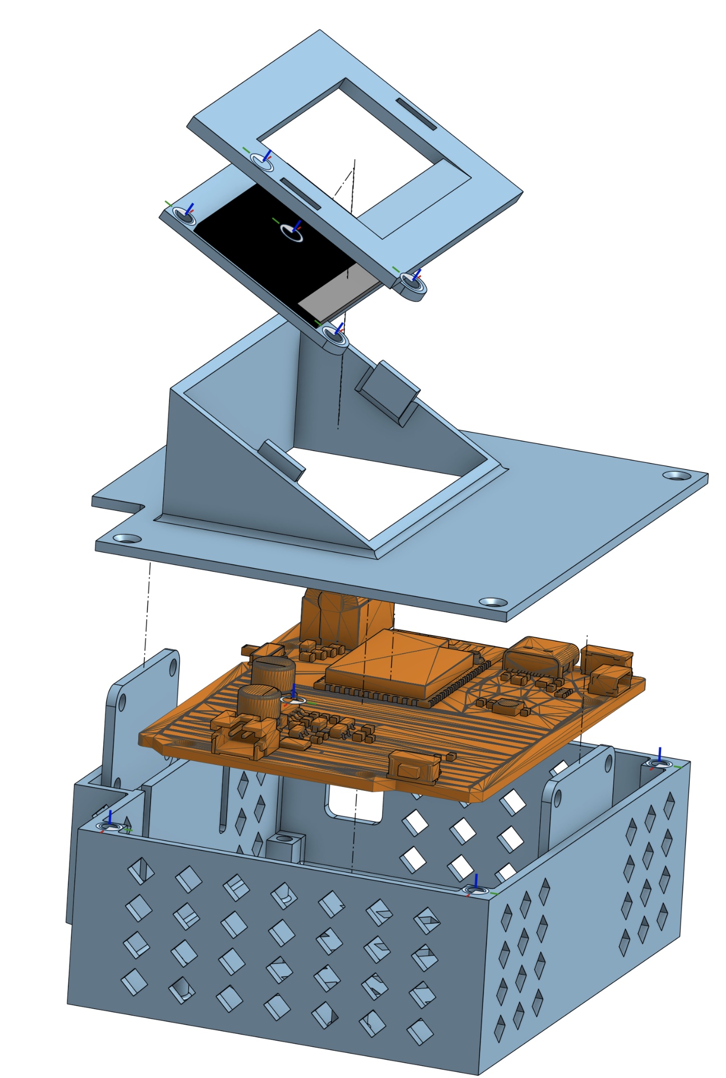 Metro ESP32-S2 enclosure with intregal holder for 1.3" LCD & QT PY ...