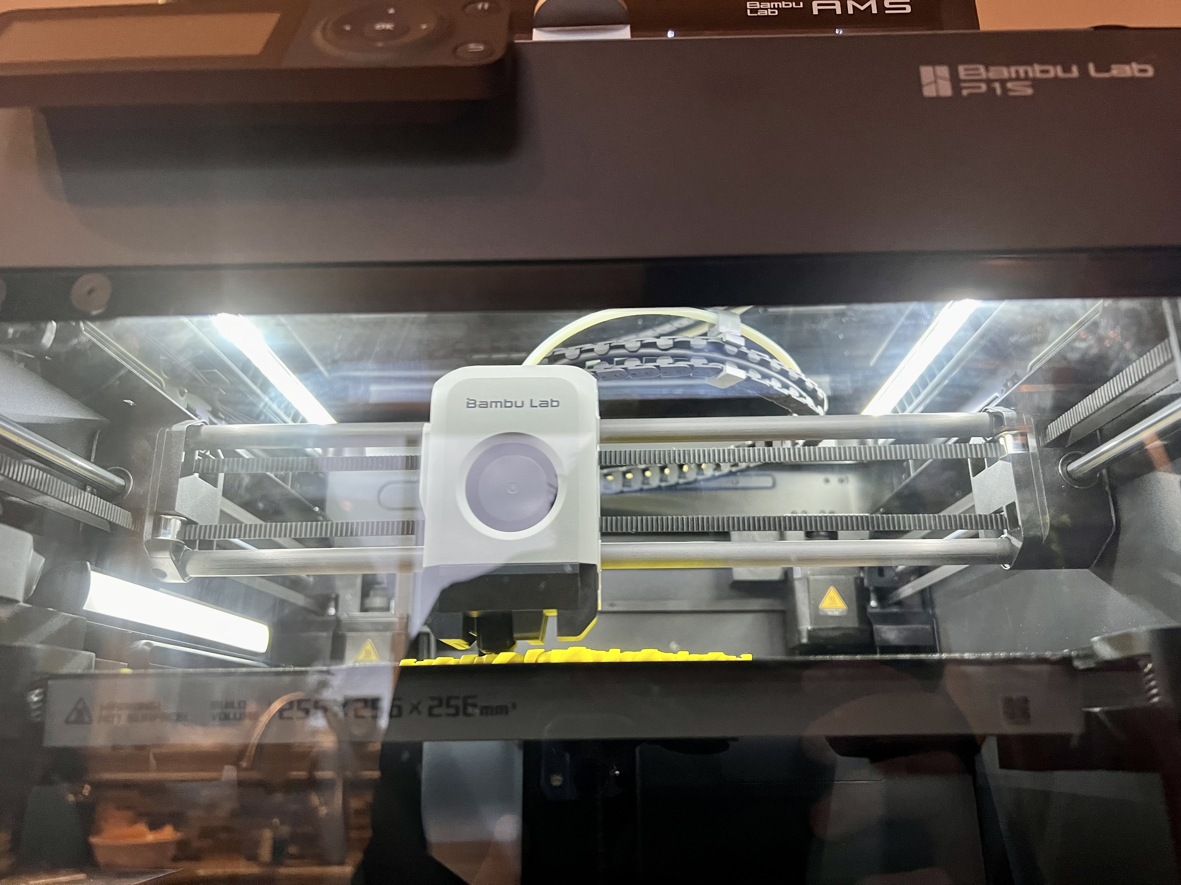 Bambu P1S/P1P/X1C Low profile Riser with ventilation and lighting da ...