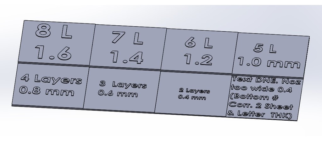 Layer and Text Thickness Test for Slicer and Printer by Seanoob ...