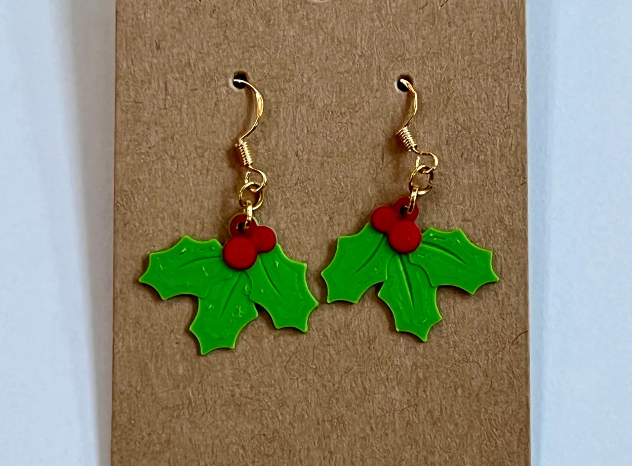 Holly Earrings by dteng | Download free STL model | Printables.com