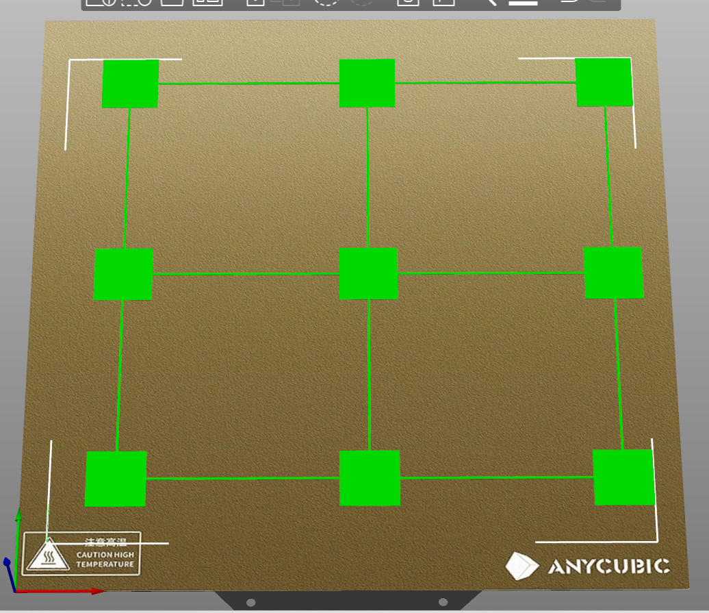 Anycubic Kobra 2 Pro Bed Level First Layer Calibration Squares and Brim ...