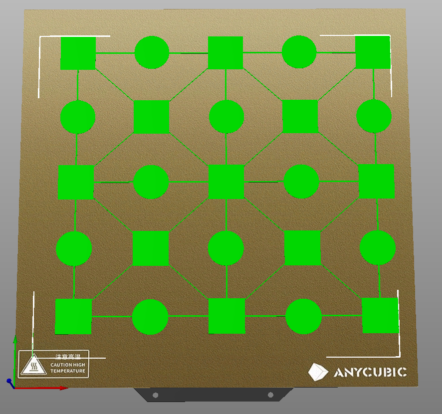 Anycubic Kobra 2 Pro Bed Level First Layer Calibration Squares and Brim ...