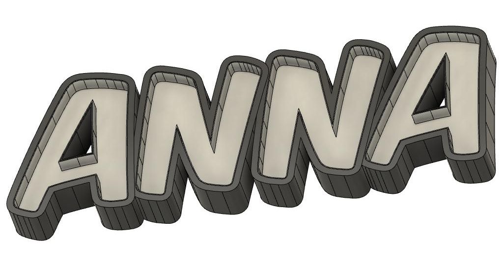 ANNA LED Namensschild par 3ddruckandi | Téléchargez gratuitement un ...