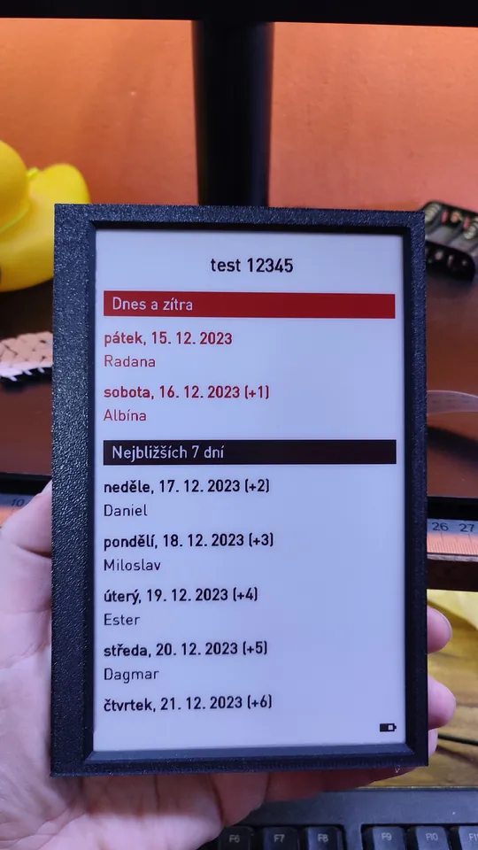 7.5" ePaper frame printable on A1 Mini (side