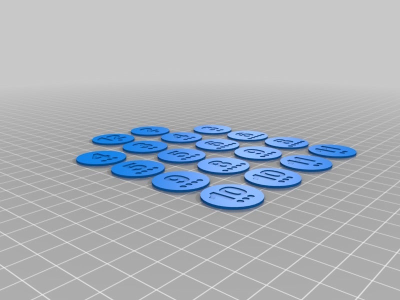Settlers of Catan Number/Letter tokens, for dual extrusion by ...