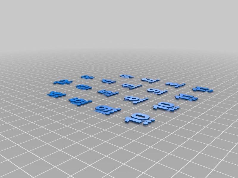 Settlers of Catan Number/Letter tokens, for dual extrusion by ...