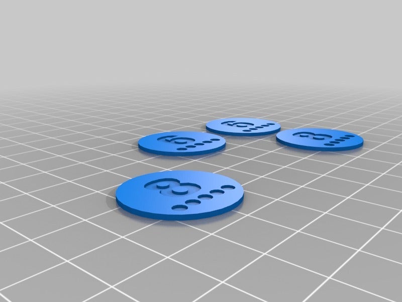 Settlers of Catan Number/Letter tokens, for dual extrusion by ...
