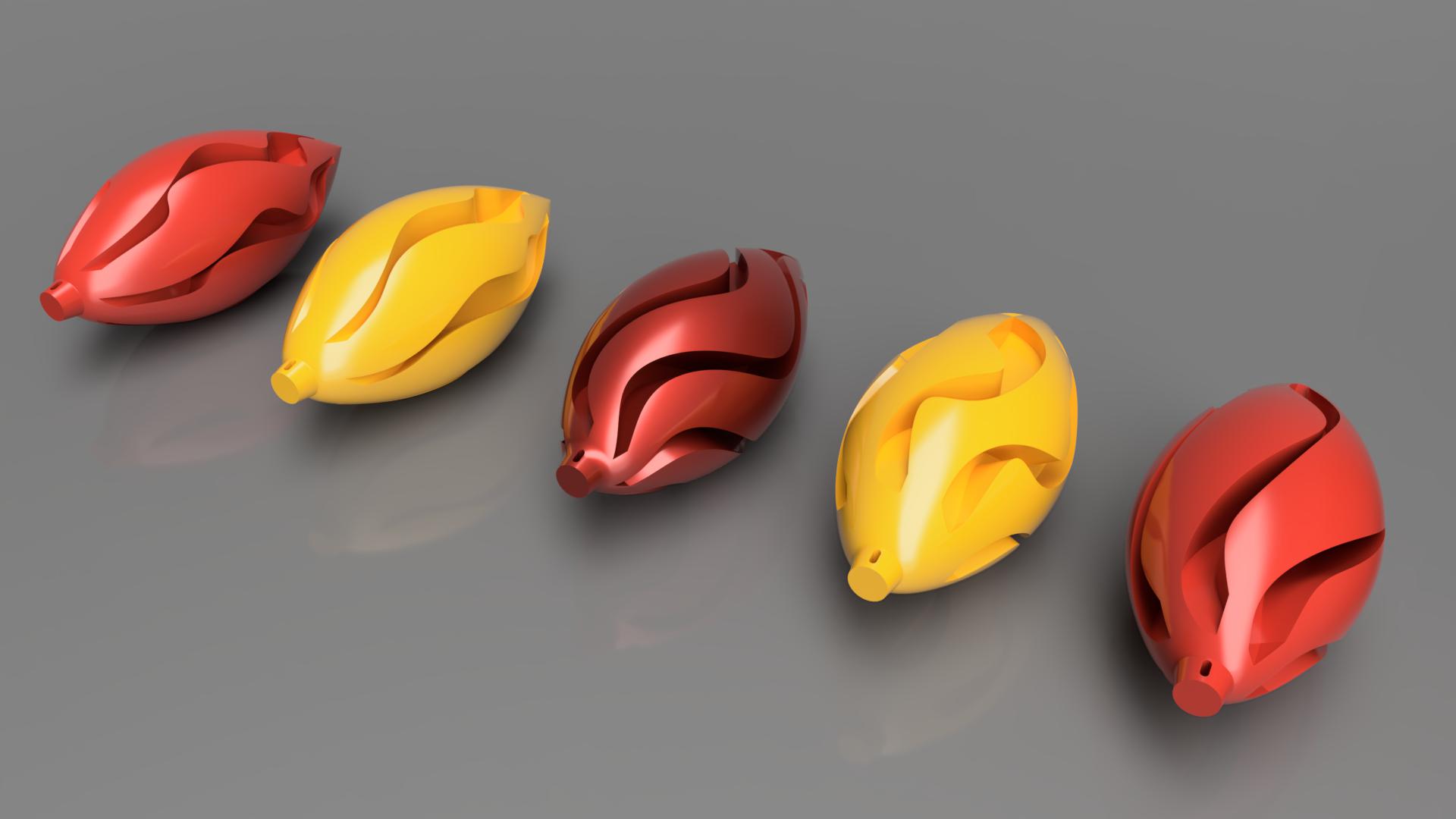 5 Christmas baubles with 5 variations and integrated ornament cap by ...