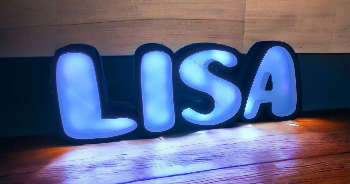 LISA LED Namenslampe Lightbox Namelamp by Chris219 | Download free STL ...