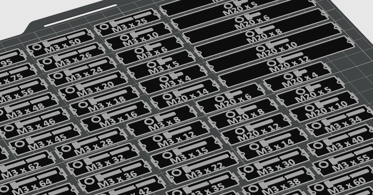 Gridfinity label pack - woodscrews Remixed by drei-d-w - MakerWorld