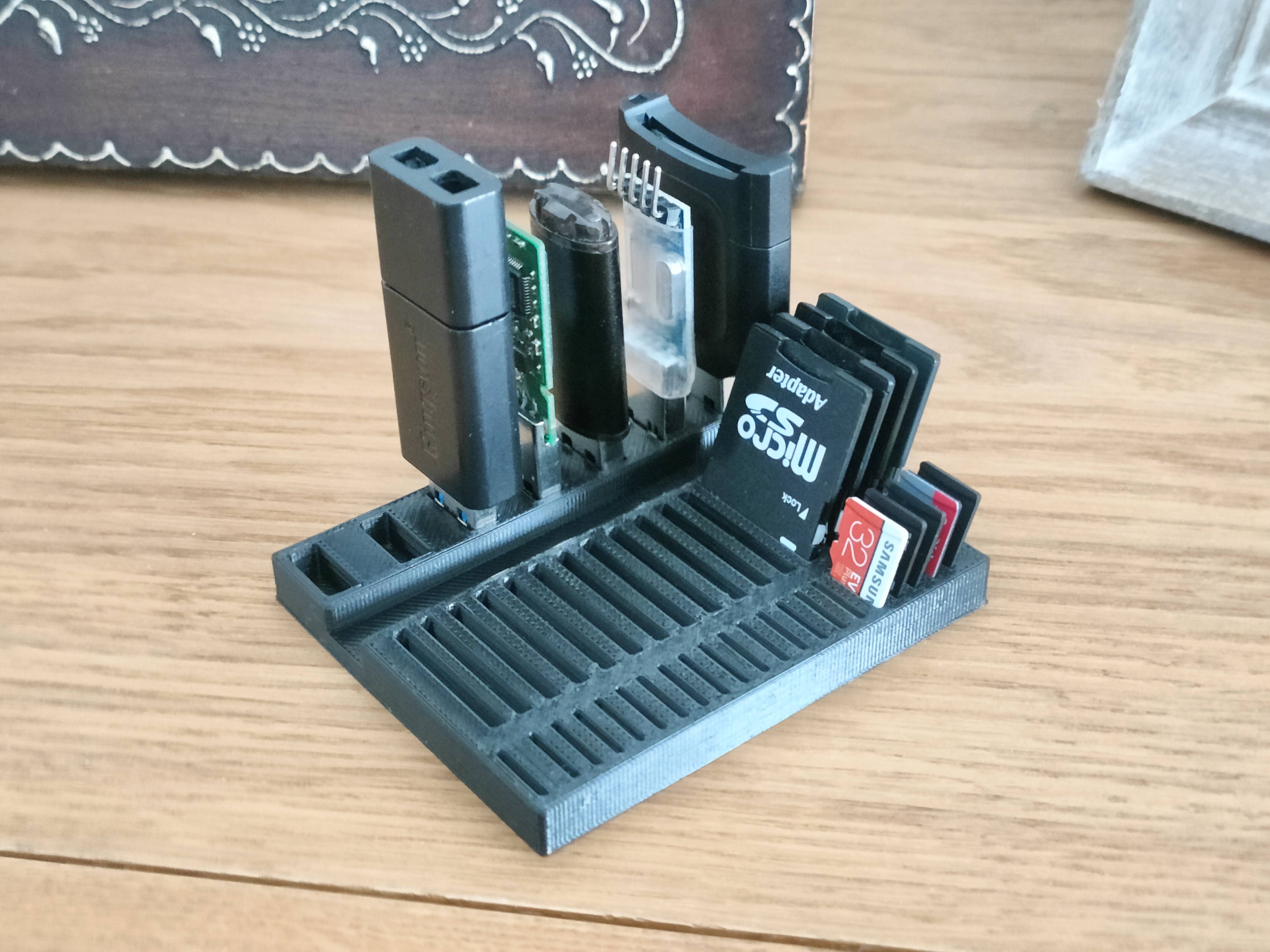 microSD Organizer Pendrive SD card by thmg | Download free STL model ...