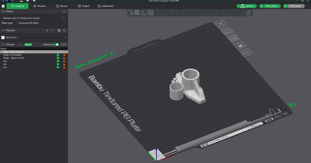 Ikea pax rod support by TAGH3R | Download free STL model | Printables.com