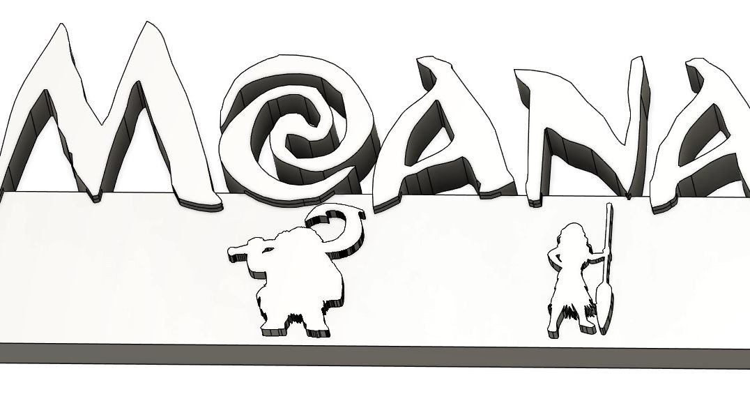 Moana Sign by Narack | Download free STL model | Printables.com