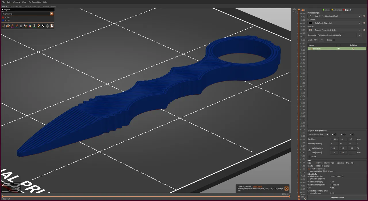 Shiv: SOCP-style Dagger by Jérémy Reeder | Download free STL model ...