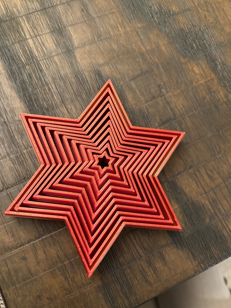 print in place 6 pointed collapsing star by Makersmanifest | Download ...