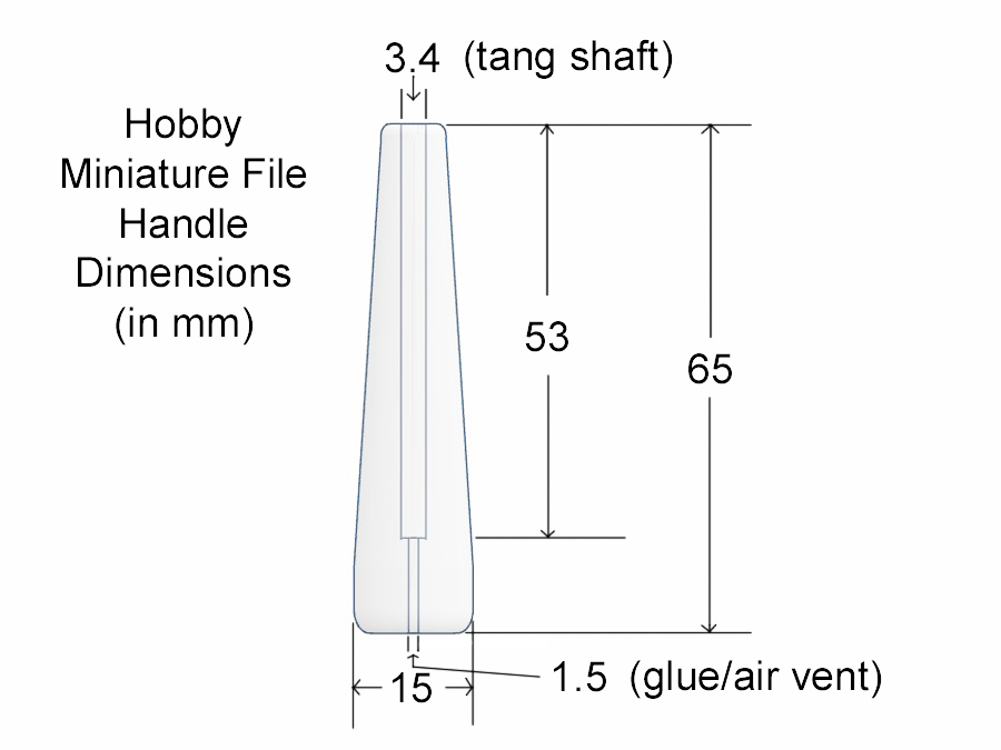 Hobby / Miniature File Handle for 3mm Round Tangs by SteveJohnsen ...