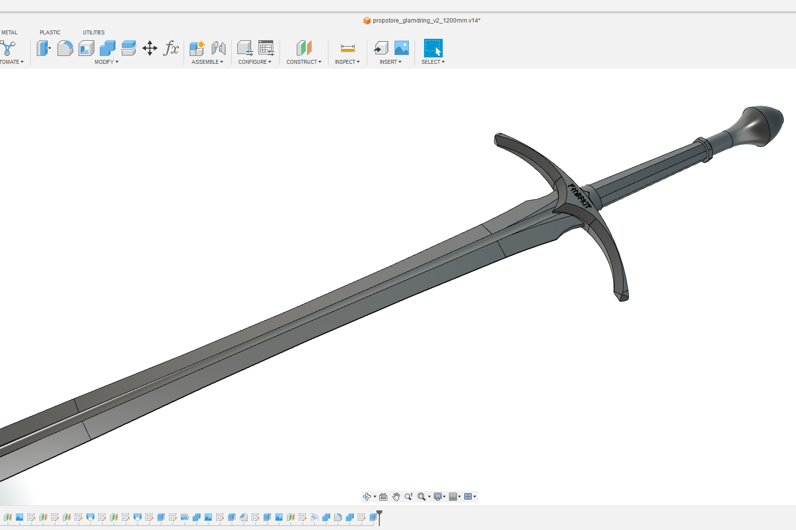 Glamdring - prop replica 1200mm by NiH | Download free STL model ...