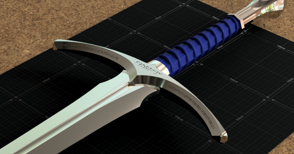 Glamdring - prop replica 1200mm by NiH | Download free STL model ...