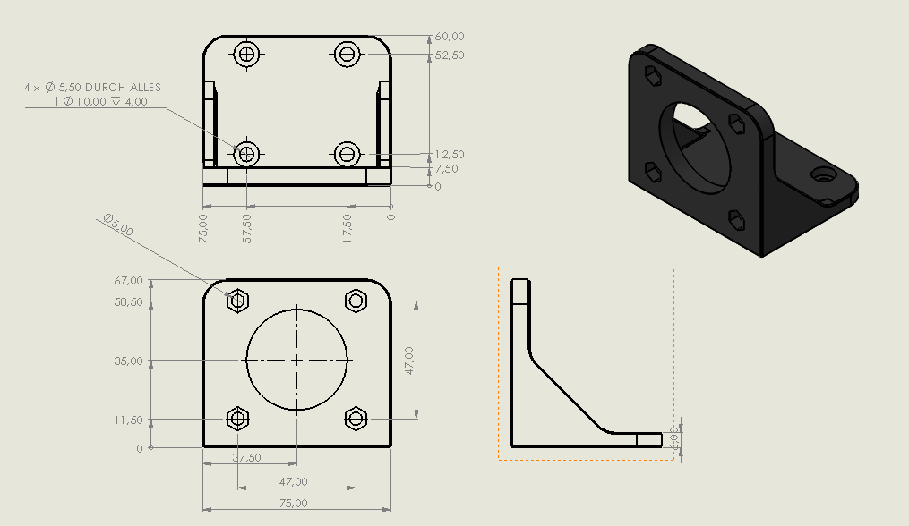 Nema 23 stepper motor mount by Gxrkensalat | Download free STL model ...