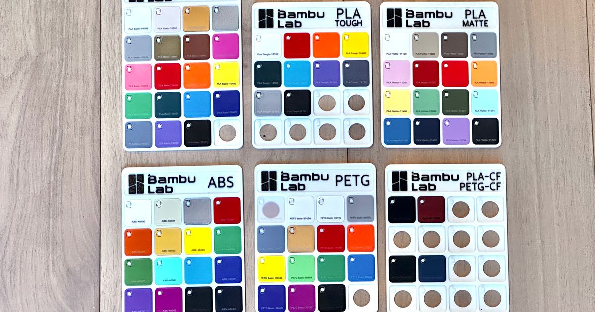 Bambu Lab Filament Swatch Labeled Display Plates by maxelman | Download ...