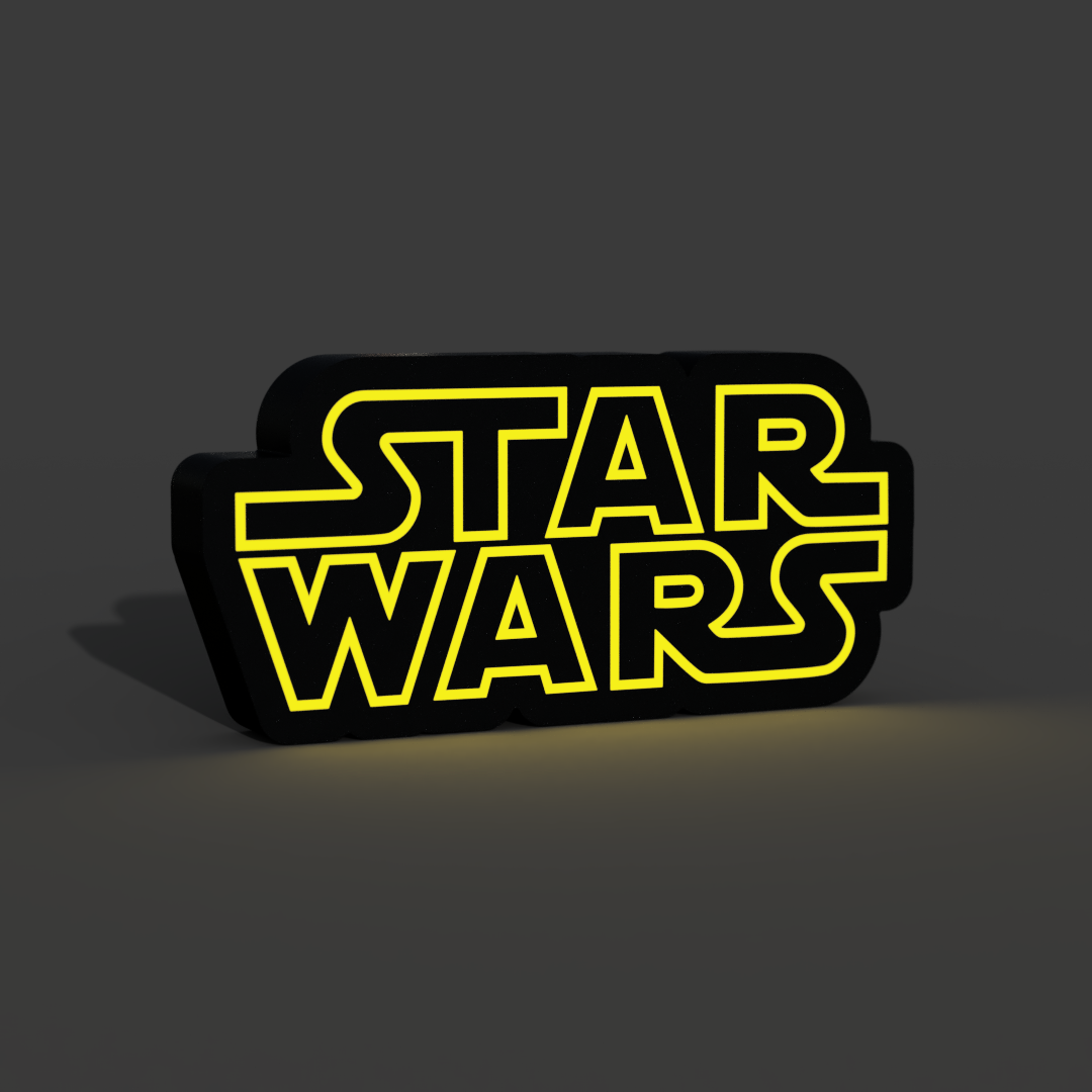 Star Wars Black and Yellow Lightbox LED Lamp by braga3dprint ...