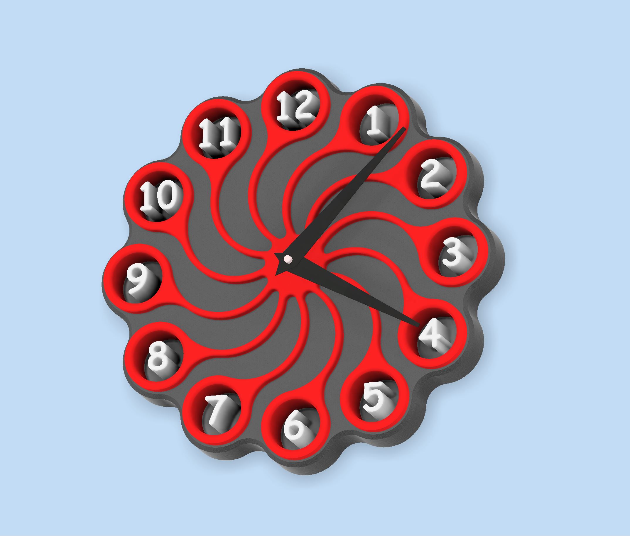 Twirly clock / modular design by Boogie | Printables Store