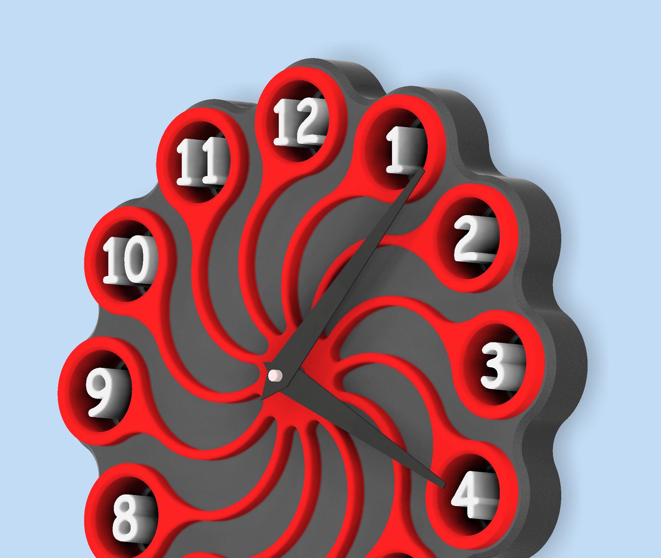 Twirly clock / modular design by Boogie | Printables Store
