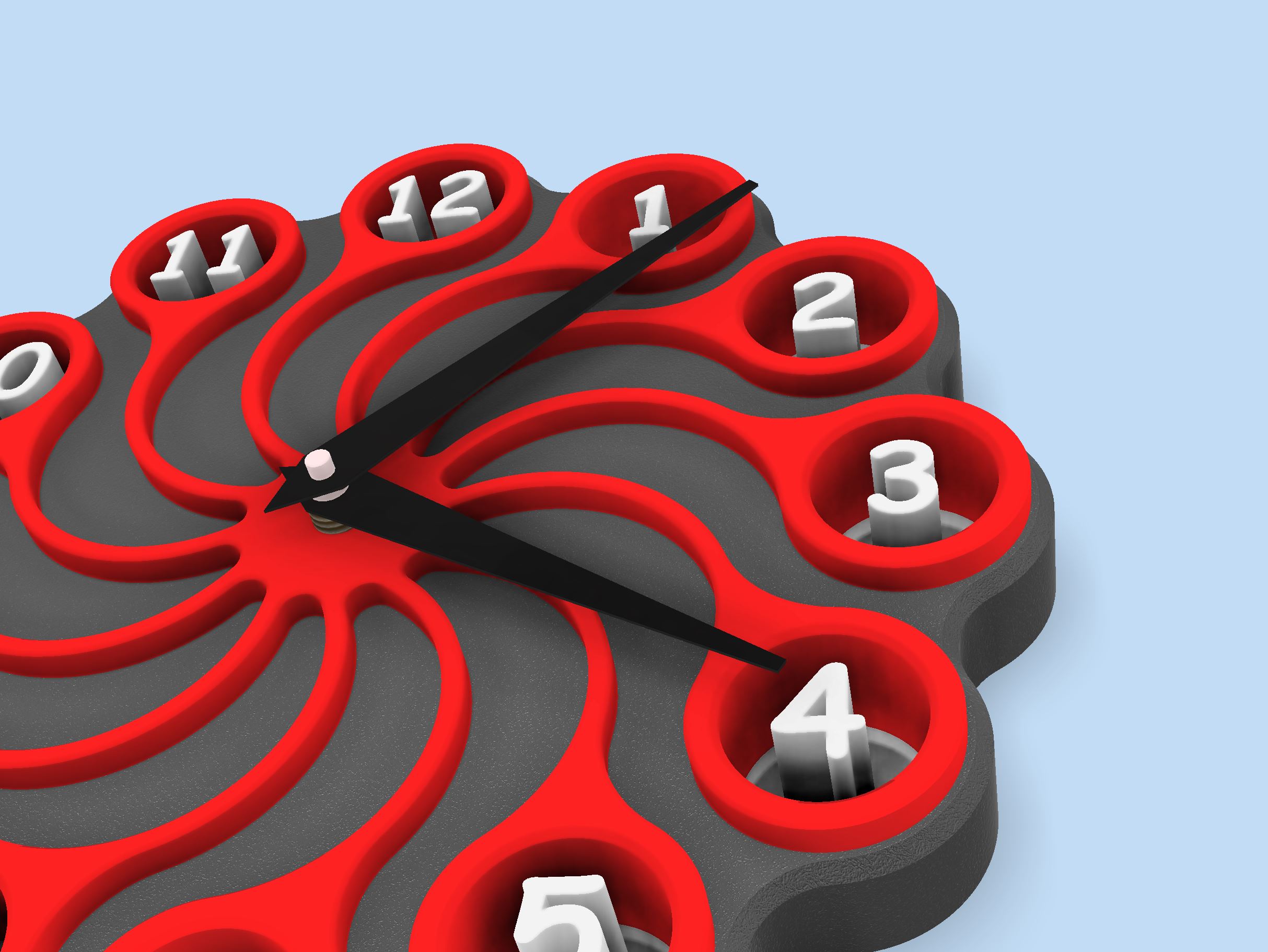 Twirly clock / modular design by Boogie | Printables Store