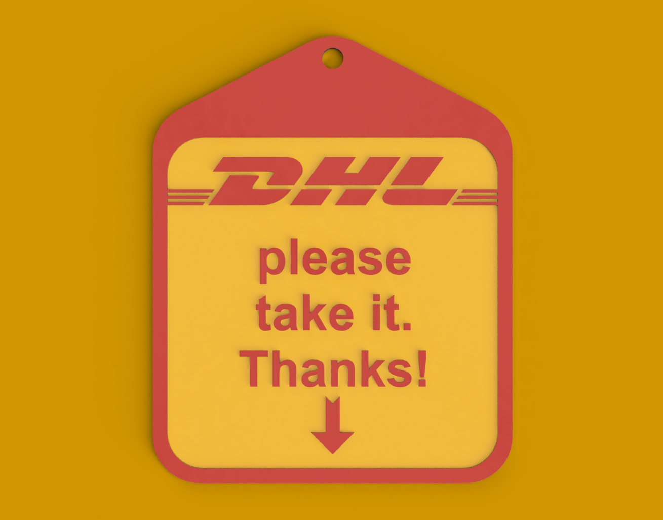 DHL Sign - please take / pick-up by INVESTEGATE | Download free STL ...