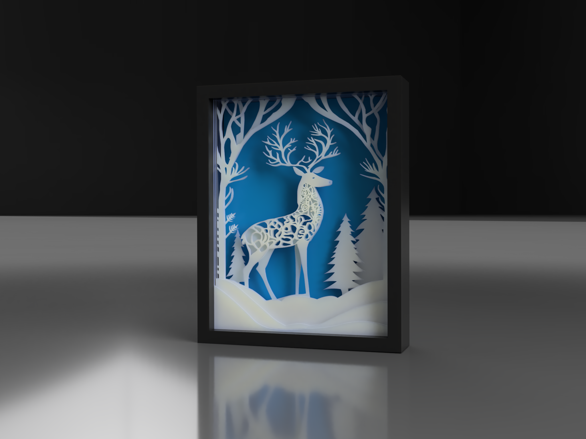 Stag in a winter landscape as a layered picture by SheepMe! | Download ...