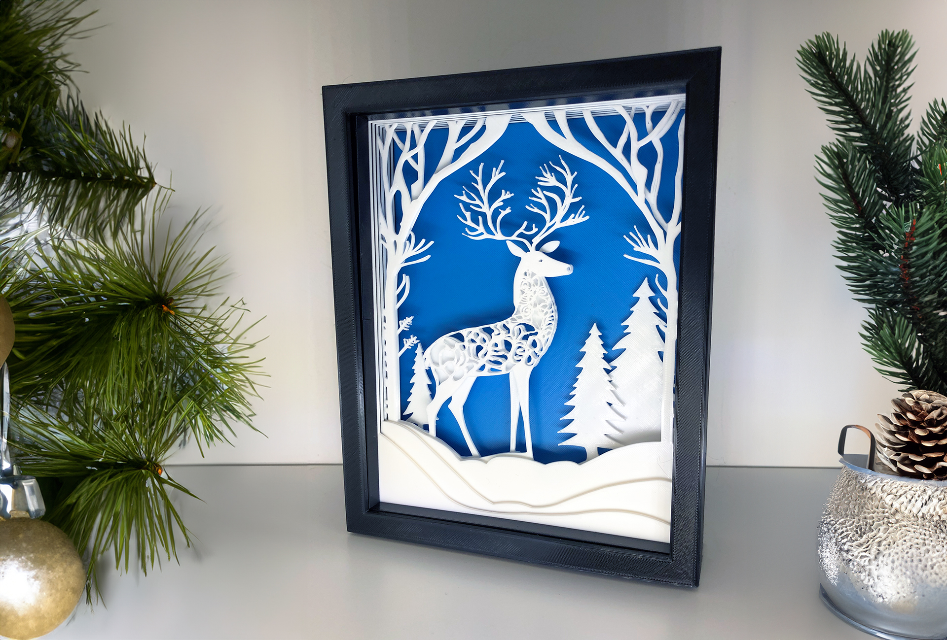 Stag in a winter landscape as a layered picture by SheepMe! | Download ...