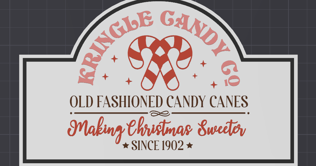 Kringle Candy Co Decor Sign von waterl0u3d | Kostenloses STL-Modell ...
