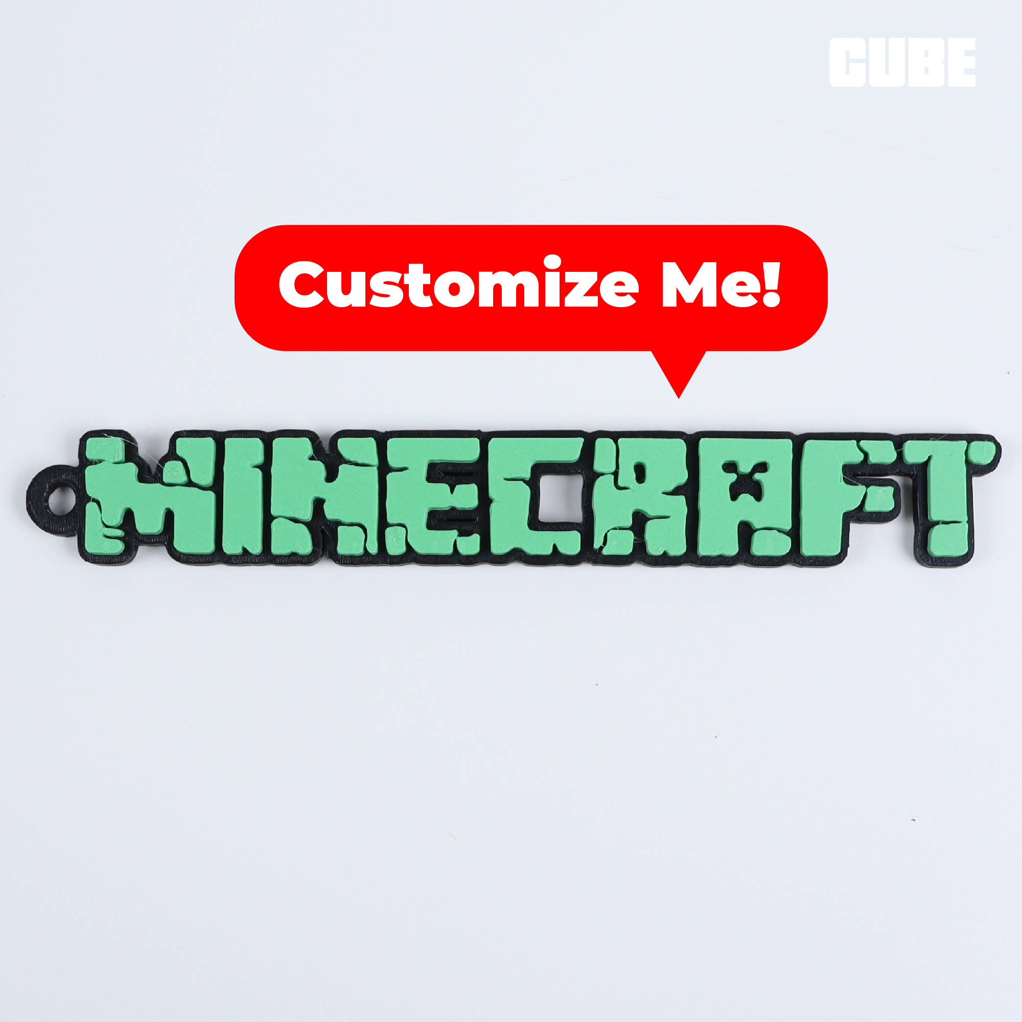 MINECRAFT Customizable Keychain by CUBE3DWORLD | Printables Store